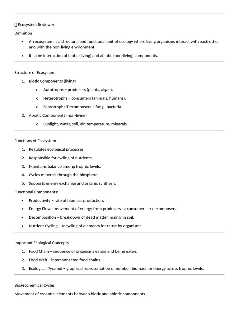 People and the Earth's Ecosystem (Lesson 1) | PDF | Ecosystem | Ecology