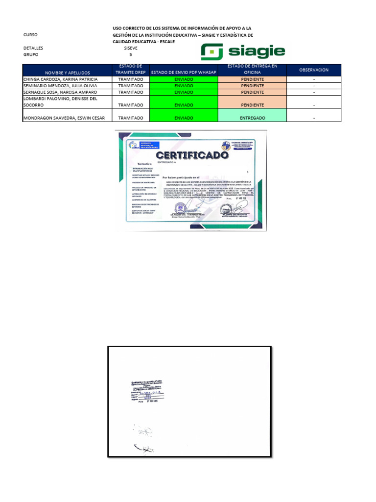 Base de Excel Para Envios a Grupos Siagie | PDF