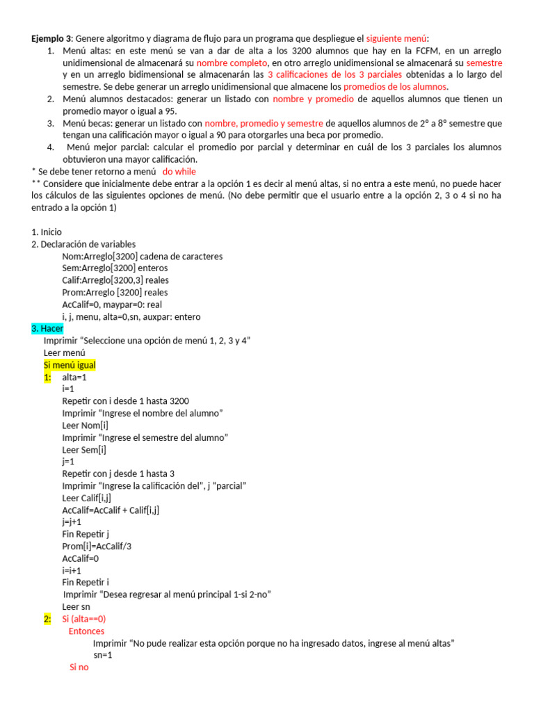 02 Ejemplo COMPLETO Arreglos | PDF | Programación de computadoras | Ciencias de la Computación