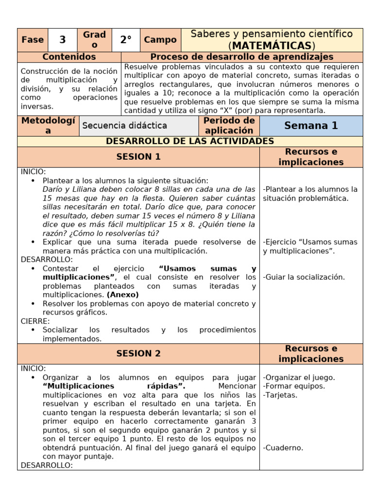 2do Grado Mayo - 08 Matemáticas Planeación (2024-2025) Nocion de La ...