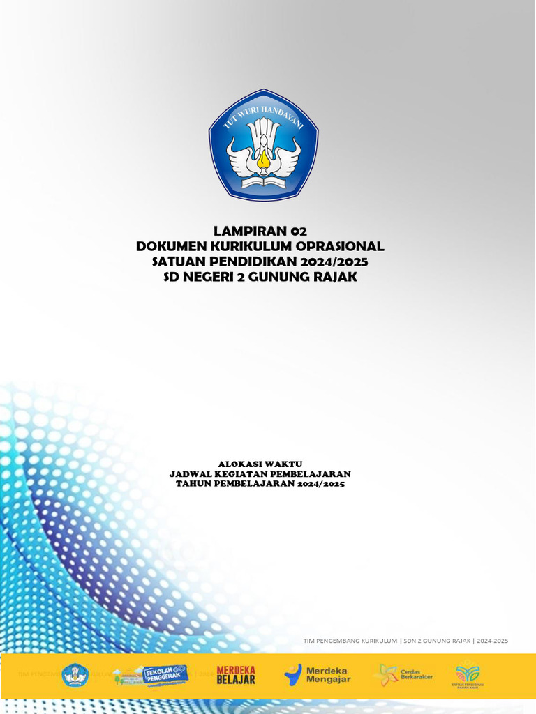 Alokasi Waktu & Jadwal Pelajaran 2024_2025 Gnr | PDF