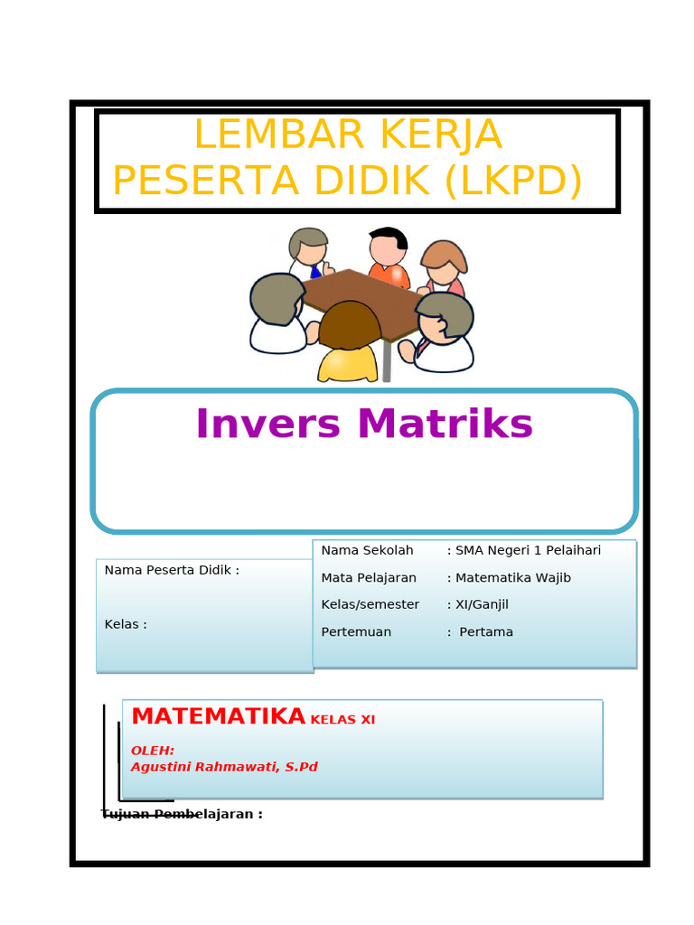 LKPD Invers Matriks Kelas XI | PDF