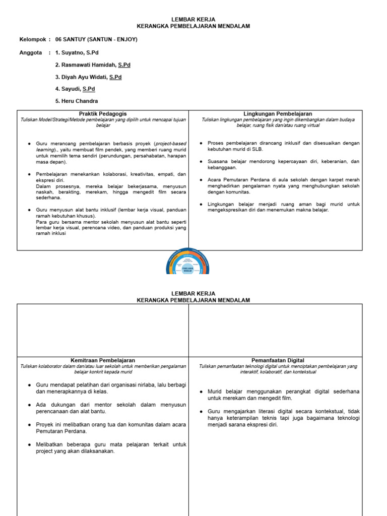 LK - Kerangka Pembelajaran Mendalam | PDF