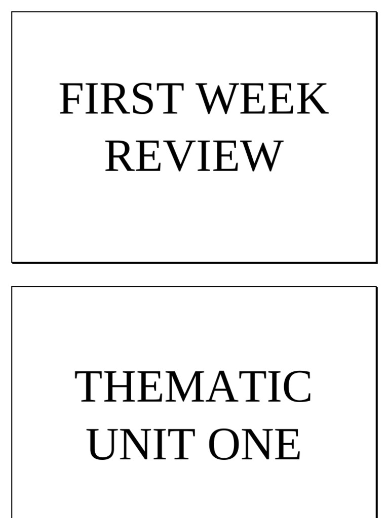 First Week Review | PDF