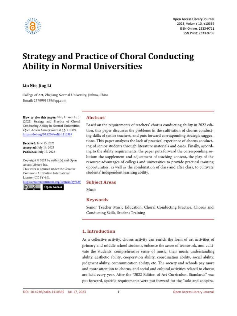 Choral Conducting Strategies for Teachers | PDF | Choir | Conducting