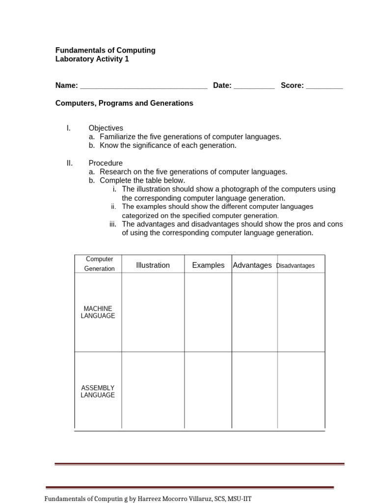 Laboratory Activity 1 | PDF