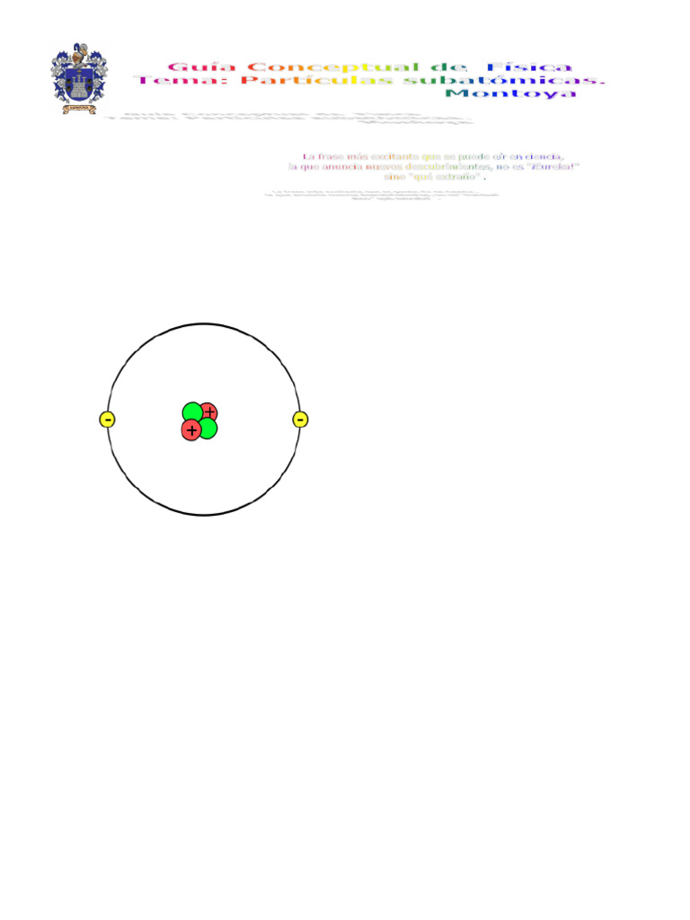 Partícula Subatómica Pdf Núcleo Atómico Protón