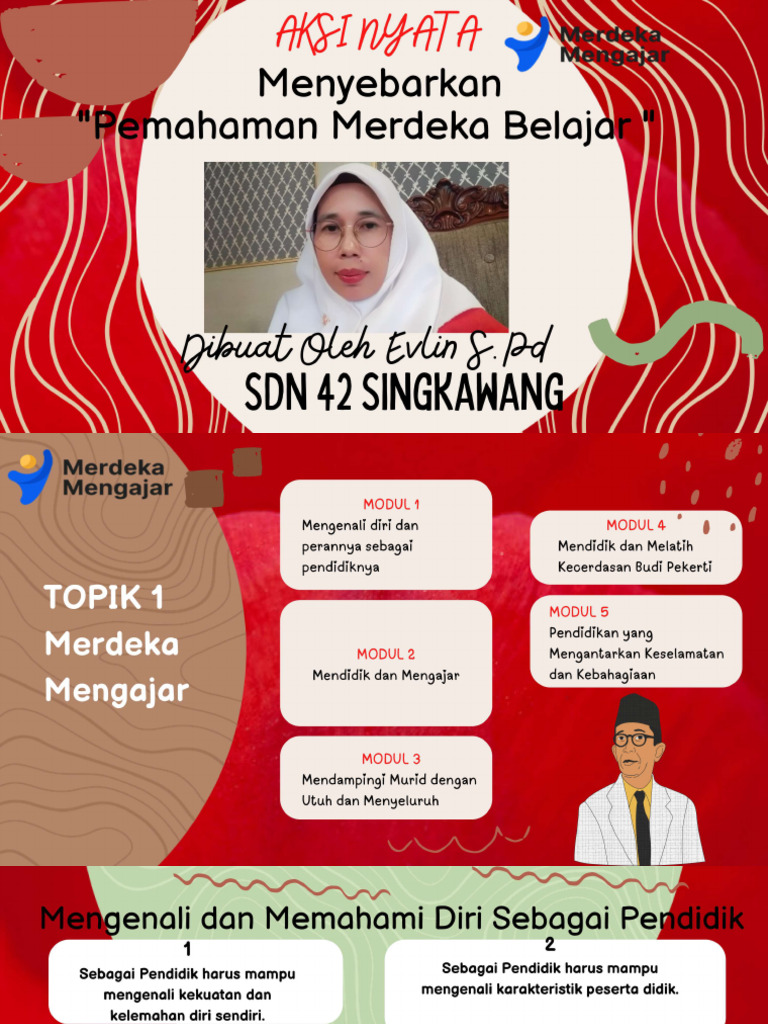 PDF - Aksi Nyata - Menyebarkan Pemahaman Merdeka Belajar - Evlin S.PD | PDF