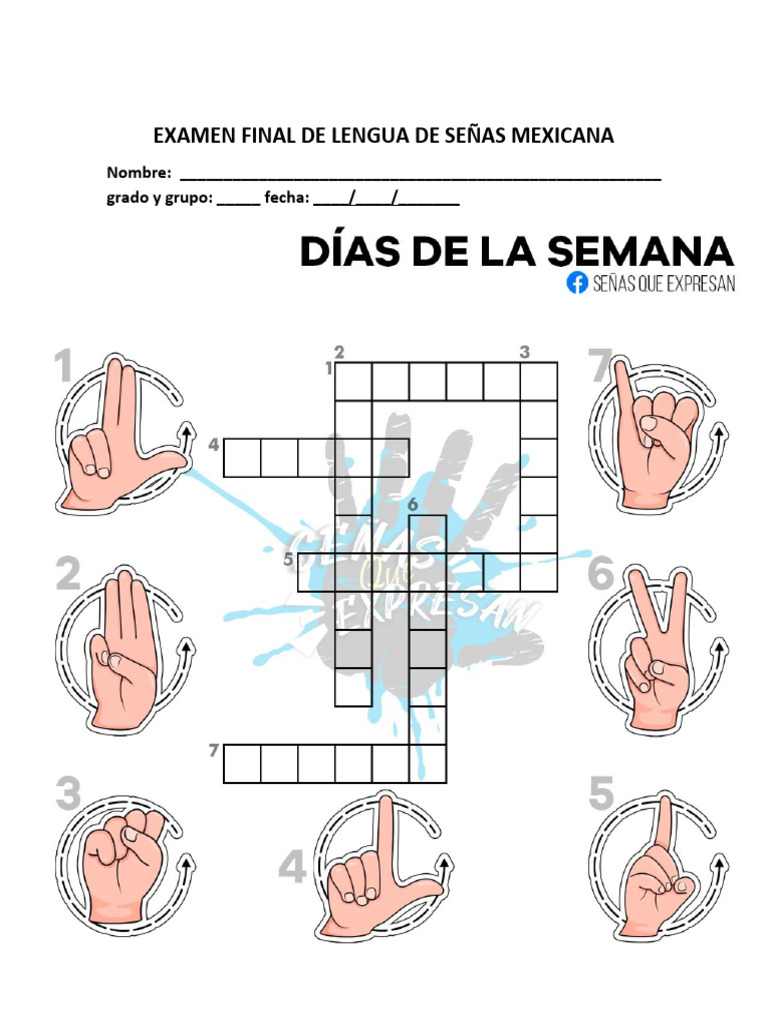 Examen de Lengua de Señas Mexicana Nivel Basico | PDF