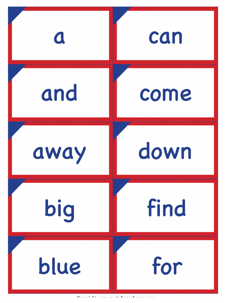 Flashcards Sight Words | PDF