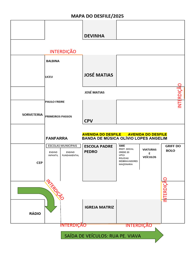 Mapa Desfile Cívico 2025 | PDF