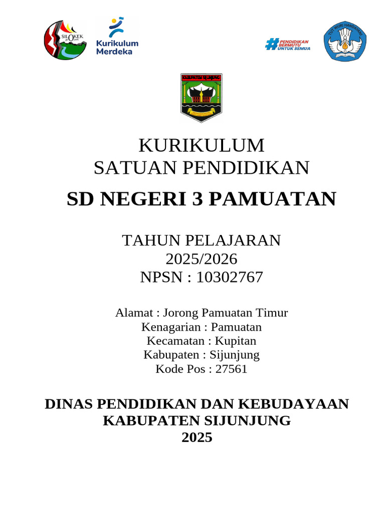Contoh Sampul KSP 2025 SD Negeri 3 | PDF