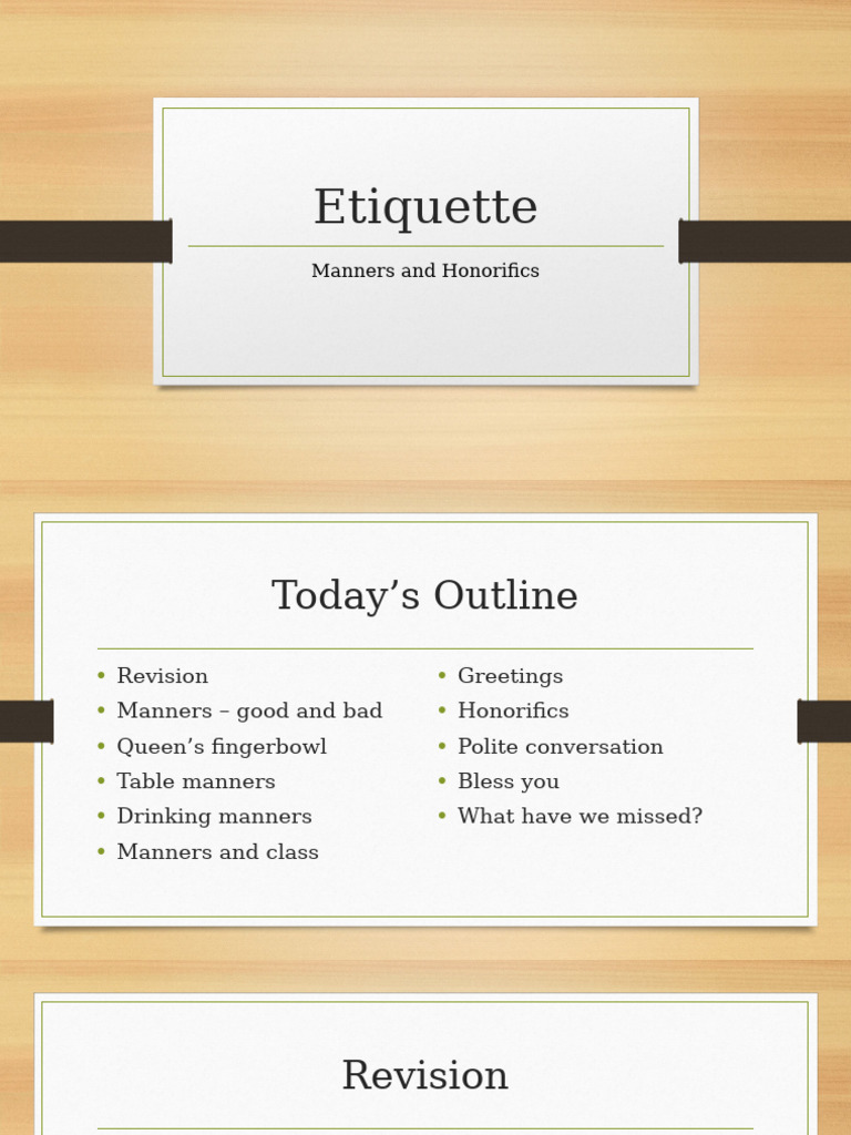 11 Etiquette - Manners | PDF | Madam | Mrs.