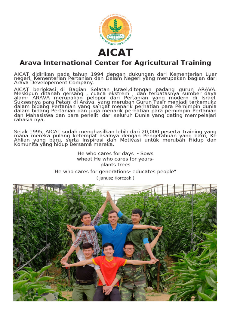 Program Pelatihan Pertanian AICAT | PDF