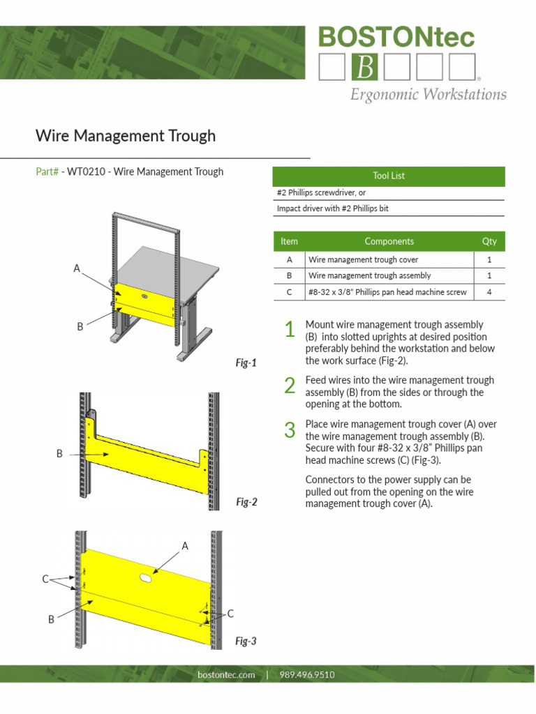 WT0210 Wire Management Trough AI | PDF