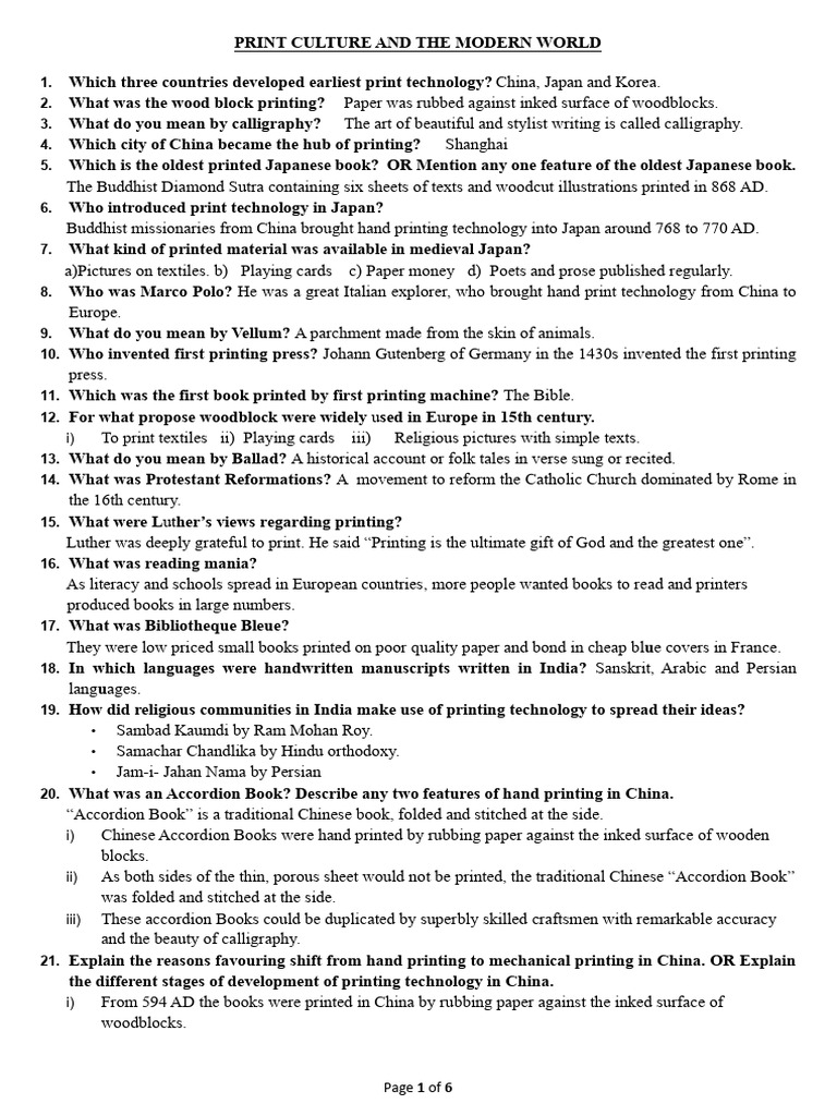 History-Print Culture and The Modern World-1 | PDF | Printing | Books
