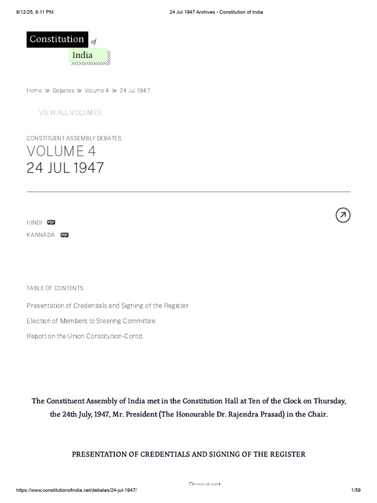 24 Jul 1947 Volume 4 Constitution Assembly Debates | PDF | Suffrage ...
