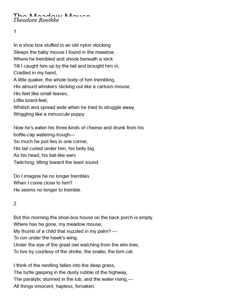 The Meadow Mouse - Poetry Daily | PDF