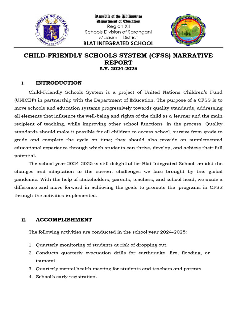 CFSS Narrative Report 2024-2025 | PDF