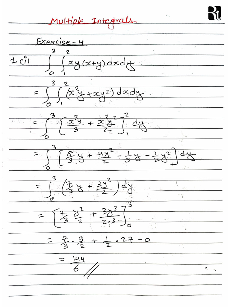 Multiple Integration Notes by GA Sir | PDF