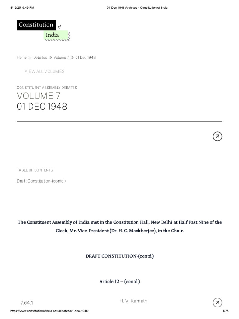 01 Dec 1948 Volume 7 Constitution Assembly Debates | PDF | Civil ...