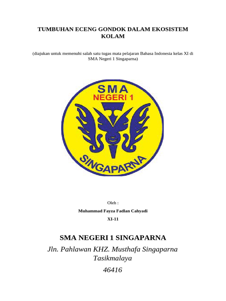 Manfaat Eceng Gondok di Ekosistem Kolam | PDF