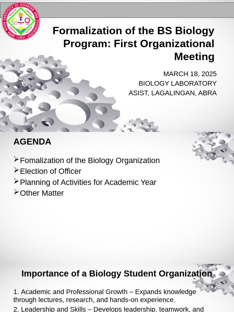 BS Biology Program Organizational Meeting | PDF | Natural Environment
