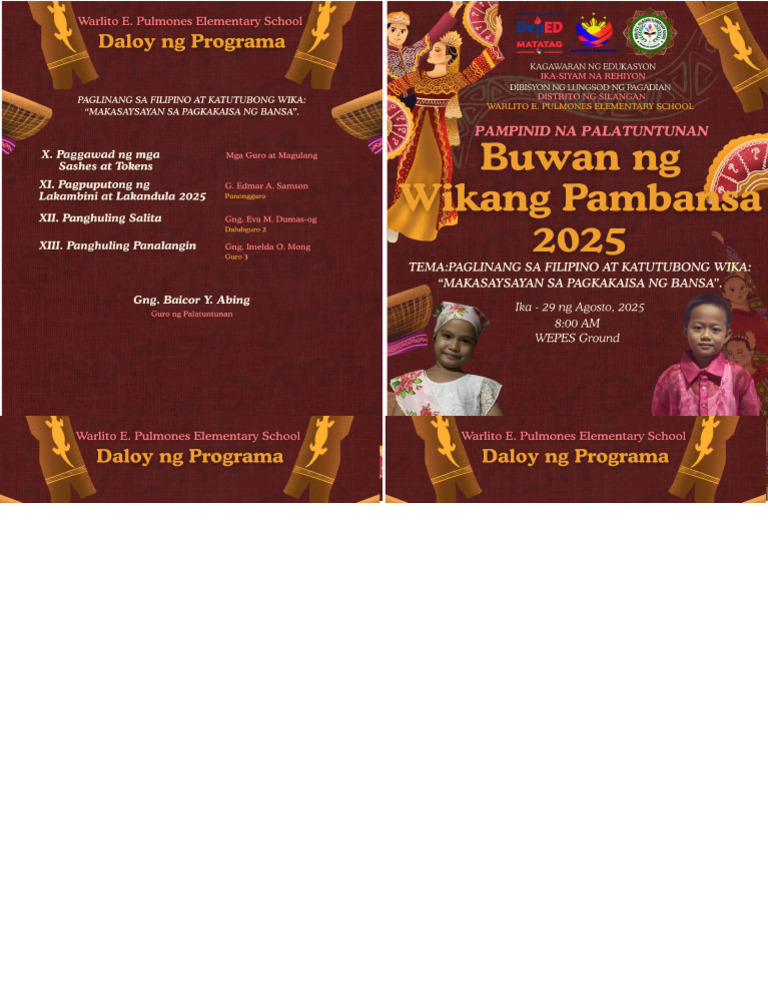 Buwan NG Wika 2025 Program | PDF