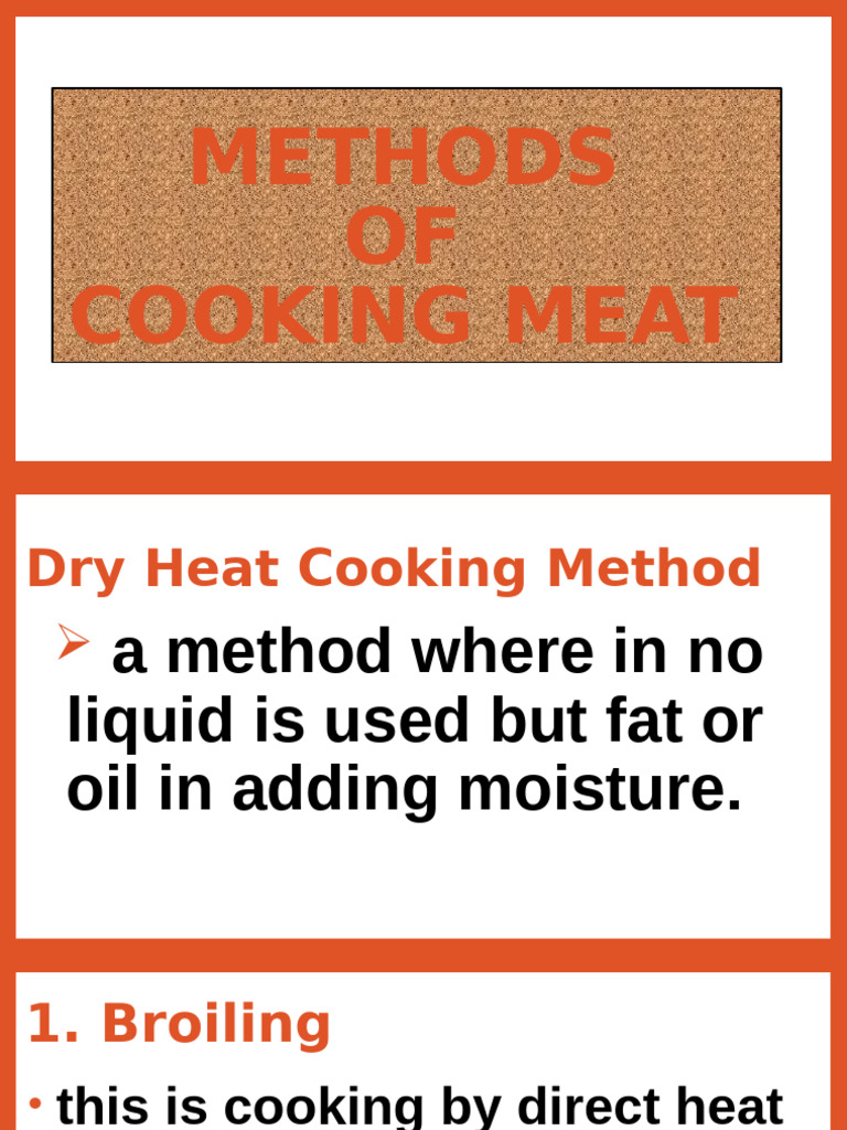 5 Methods for Cooking Meat | PDF