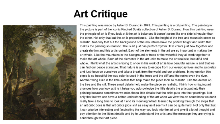 How To Look at and Evaluate Art Project - Art Critique | PDF