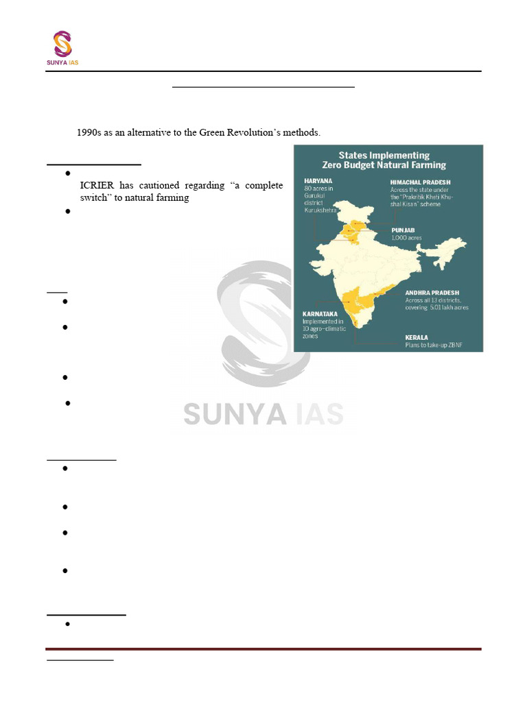 GS 3 - Sunya IAS - ZBNF | PDF | Agriculture | Organic Farming