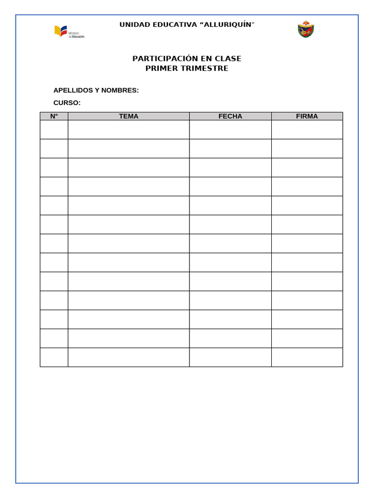 Participación en Clase | PDF