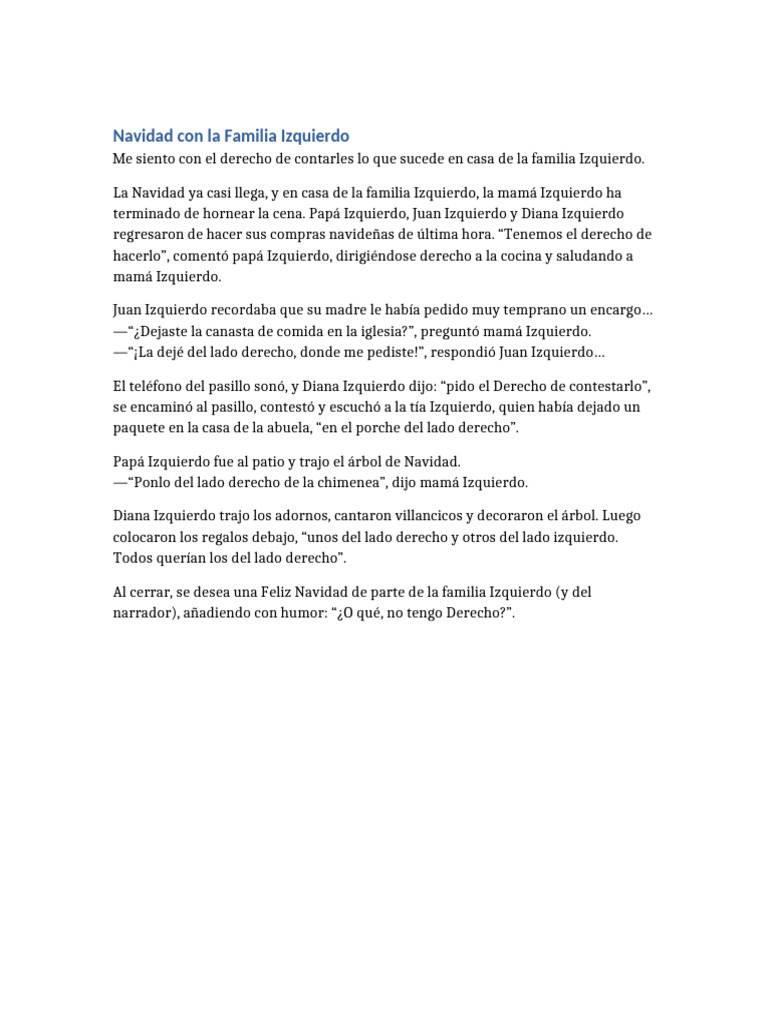 Navidad Con La Familia Izquierdo | PDF