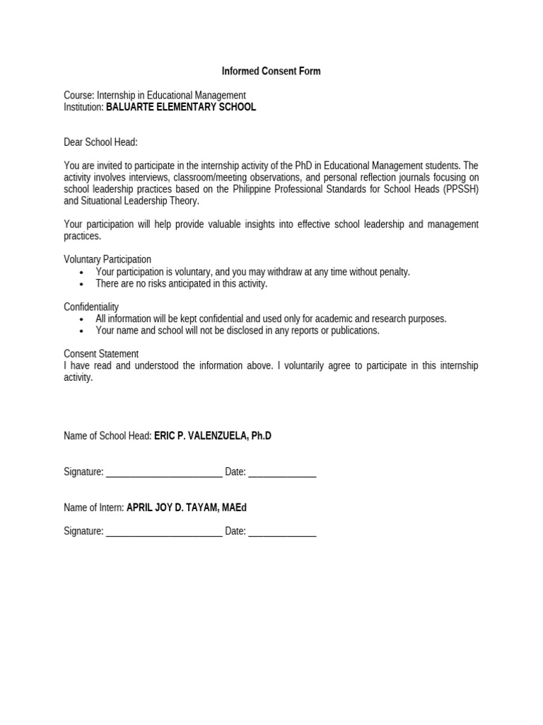 Informed Consent Form Sample | PDF