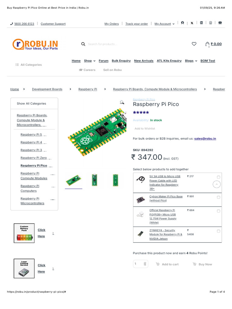 Buy Raspberry Pi Pico Online at Best Price in India - Robu - in | PDF ...