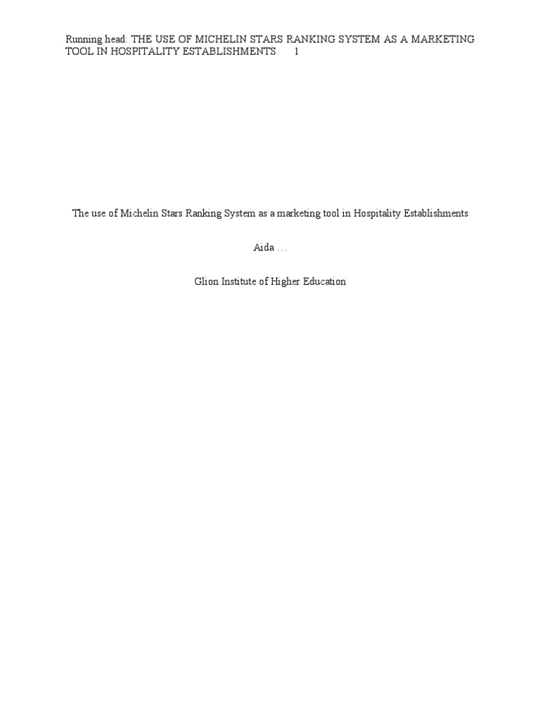 Michelin Stars Ranking System | PDF | Competitive Advantage | Consumer ...