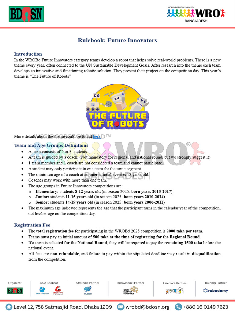 WROBd 2025 Future Innovators Guide | PDF | Innovation | Creativity