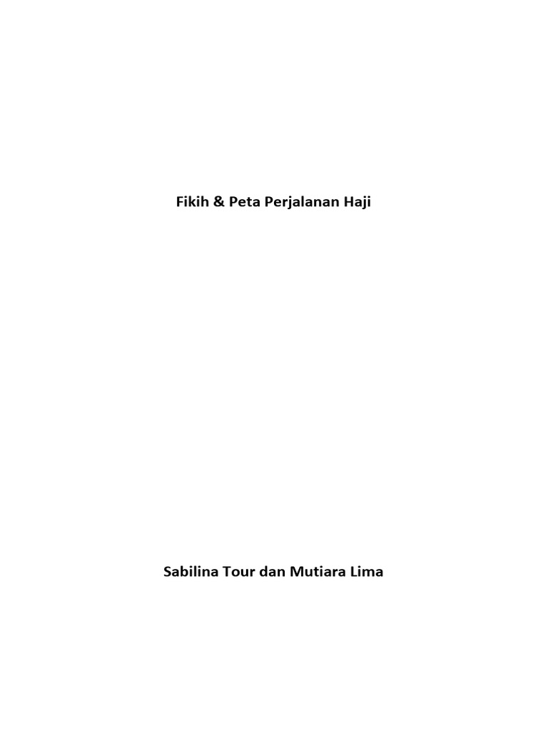 Fikih Dan Peta Perjalanan Haji SABILINA | PDF