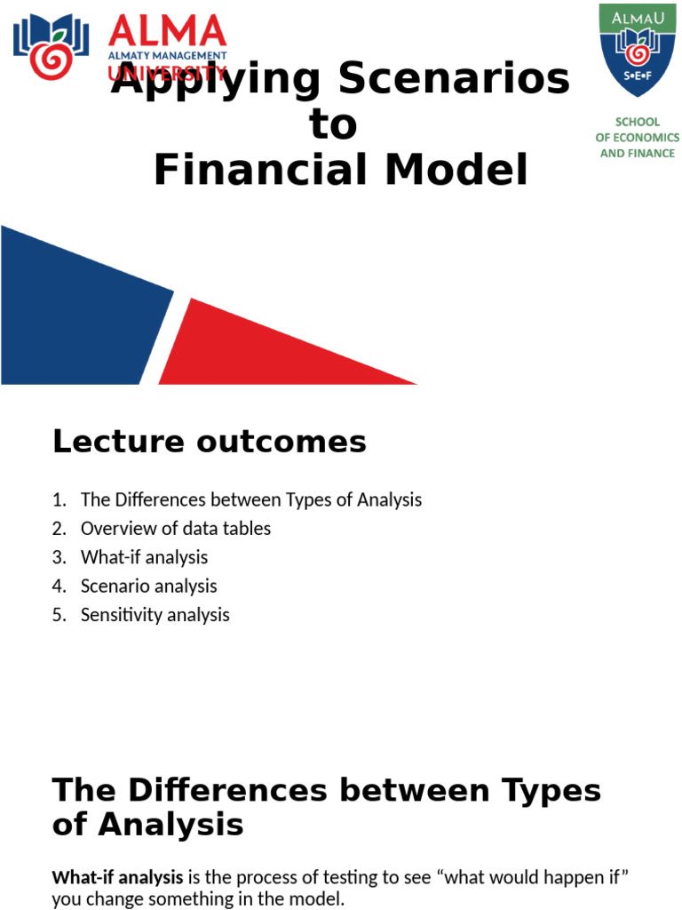 Financial Modeling with Scenarios | PDF | Discounted Cash Flow | Analysis