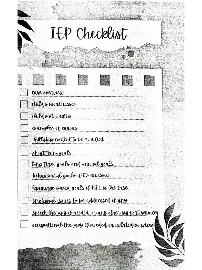 IEP Checklist | PDF