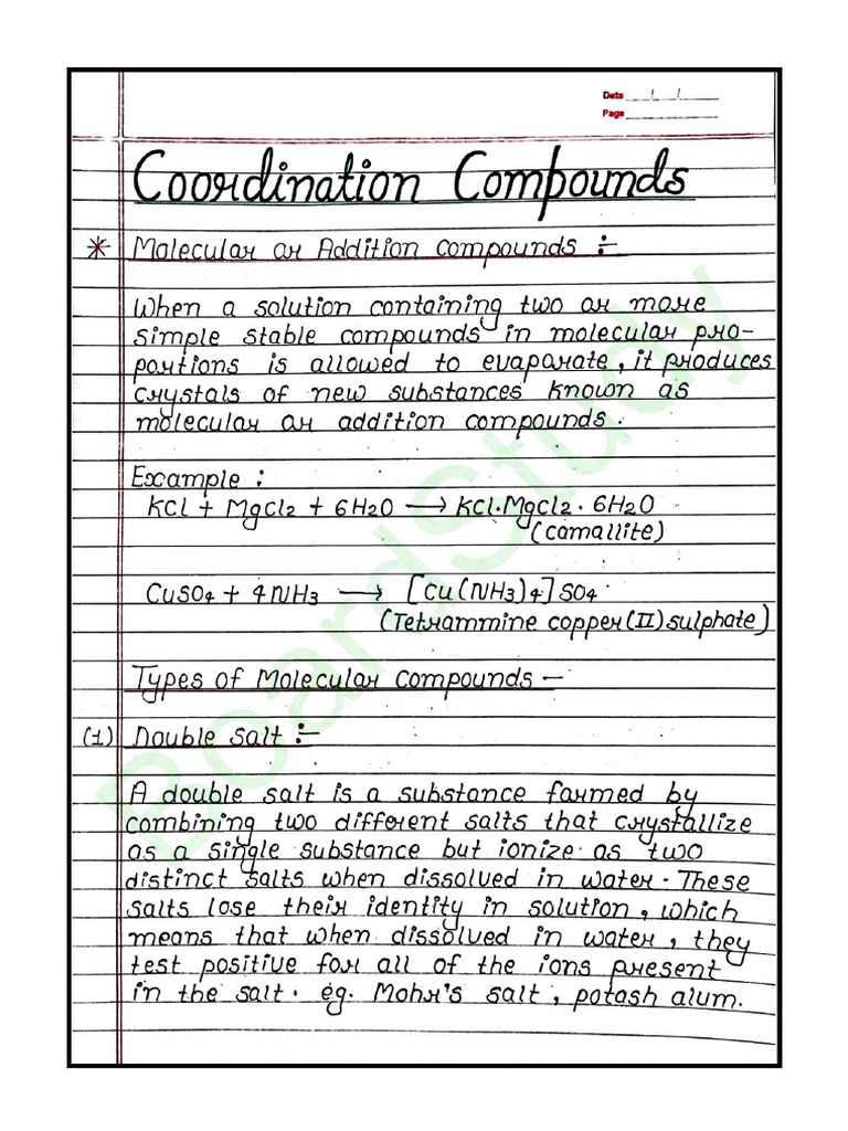 Coordination Compounds | PDF
