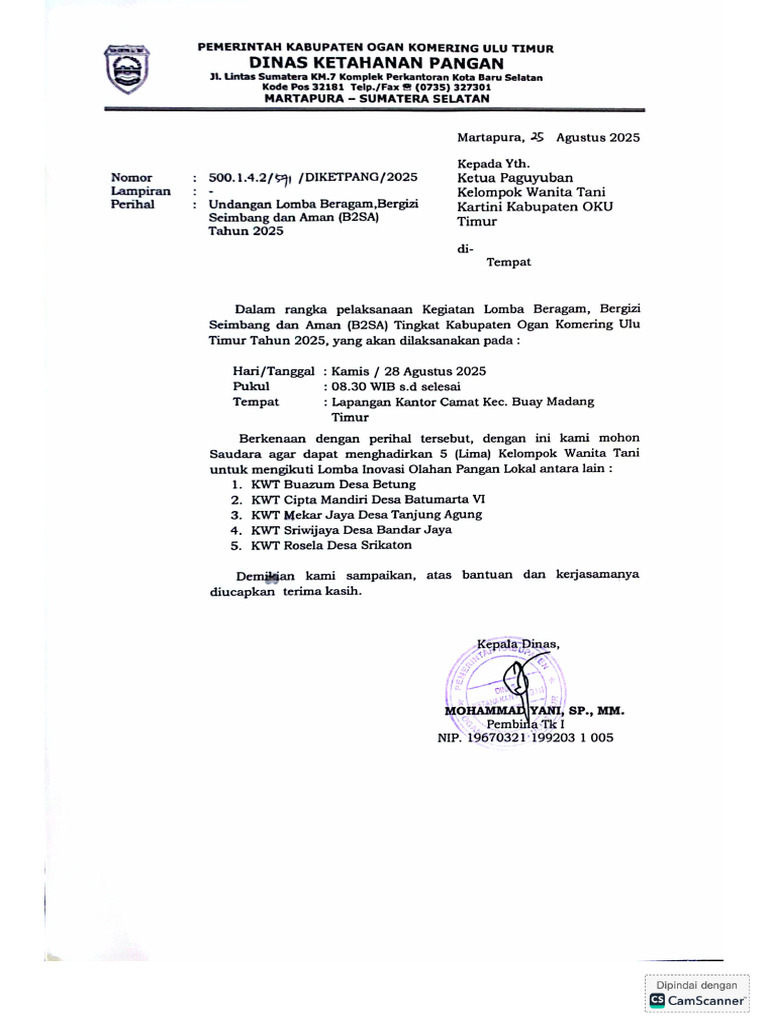 Undangan Paguyuban KWT Kartini | PDF