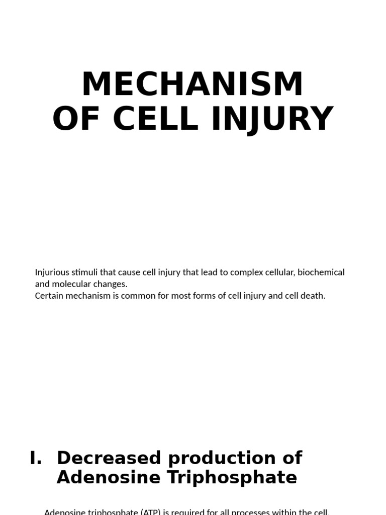 Mechanisms of Cell Injury Explained | PDF | Radical (Chemistry ...