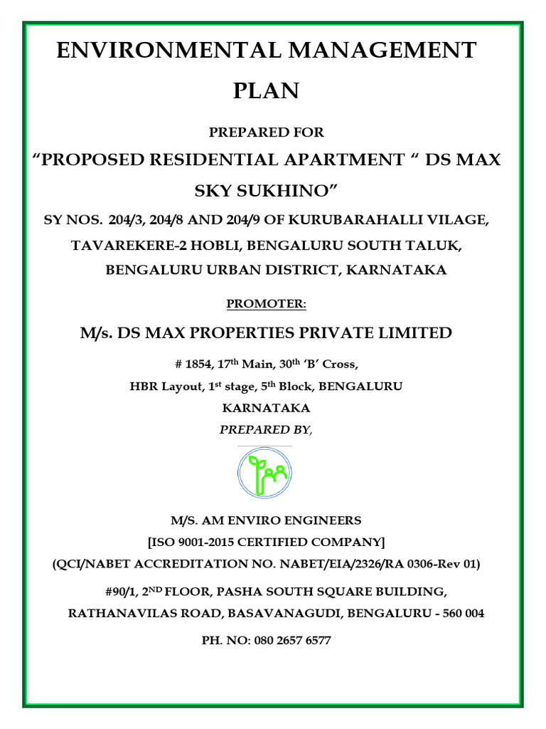 EMP Report | PDF | Environmental Impact Assessment | Waste Management