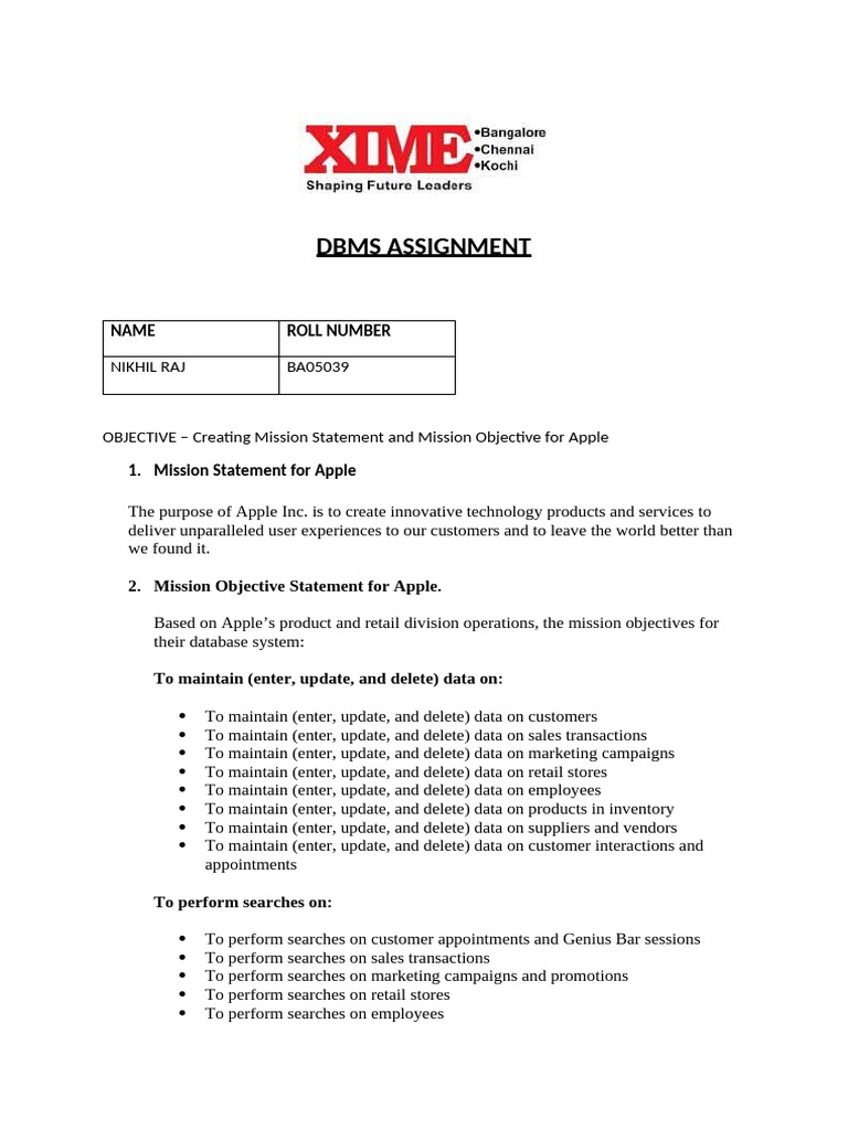 Dbms Assignment | PDF