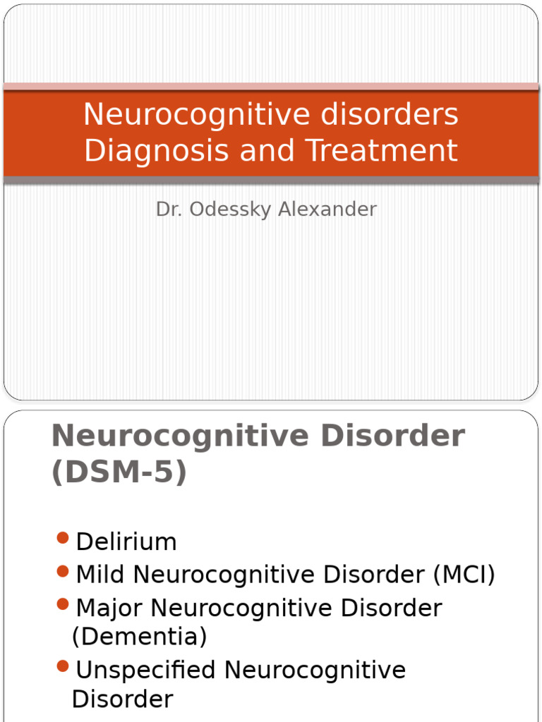 Neurocognitive Disorders: Diagnosis & Treatment | PDF | Alzheimer's ...