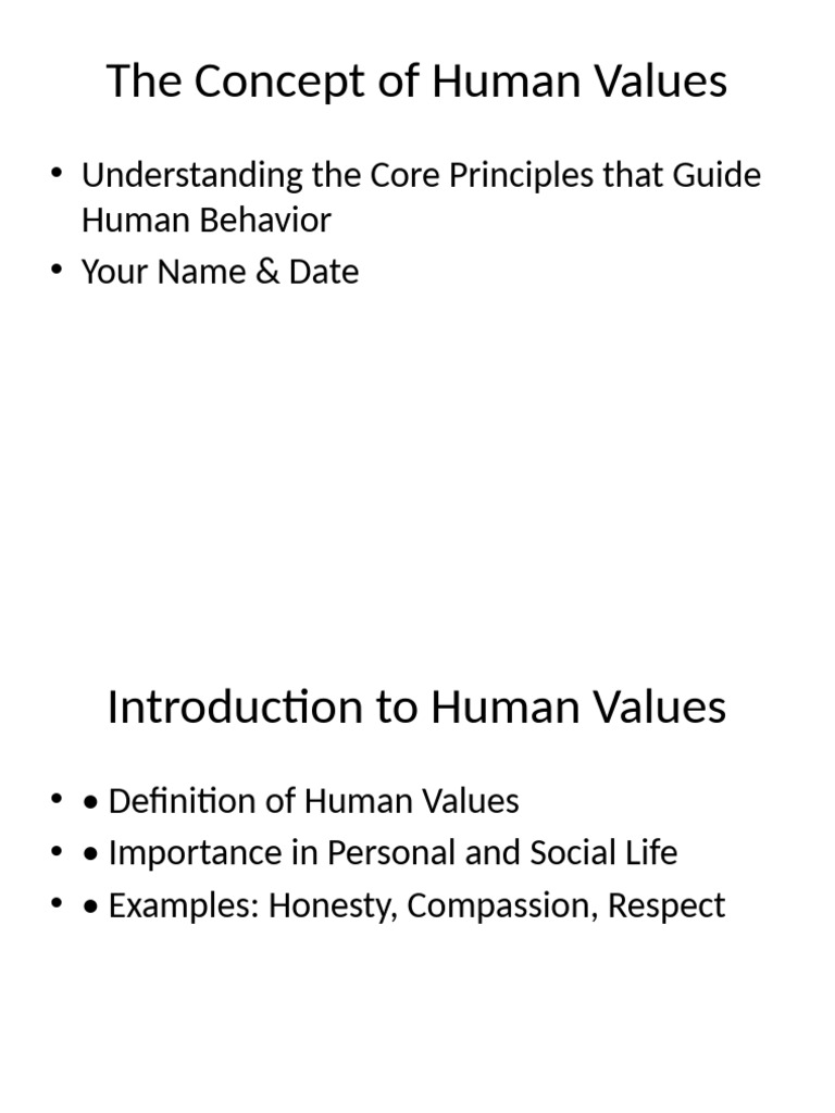 Core Human Values in Society | PDF