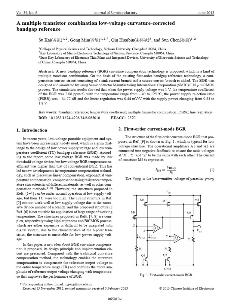 Curvature-Corrected Bandgap Reference | PDF | Bipolar Junction ...