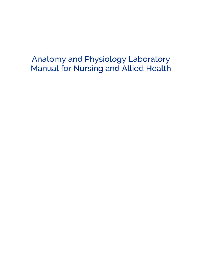 Anatomy & Physiology Lab Manual | PDF | Ion | Anatomical Terms Of Location