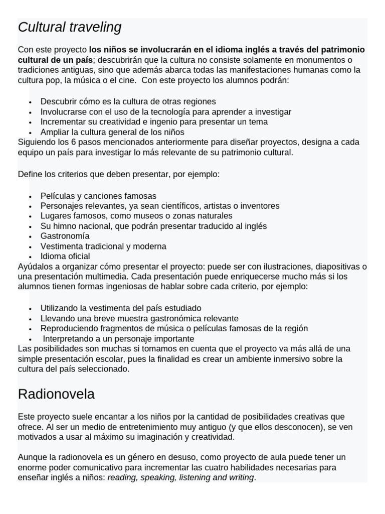 Proyectos Creativos de Inglés para Secundaria | PDF | Cómics | Experimentar